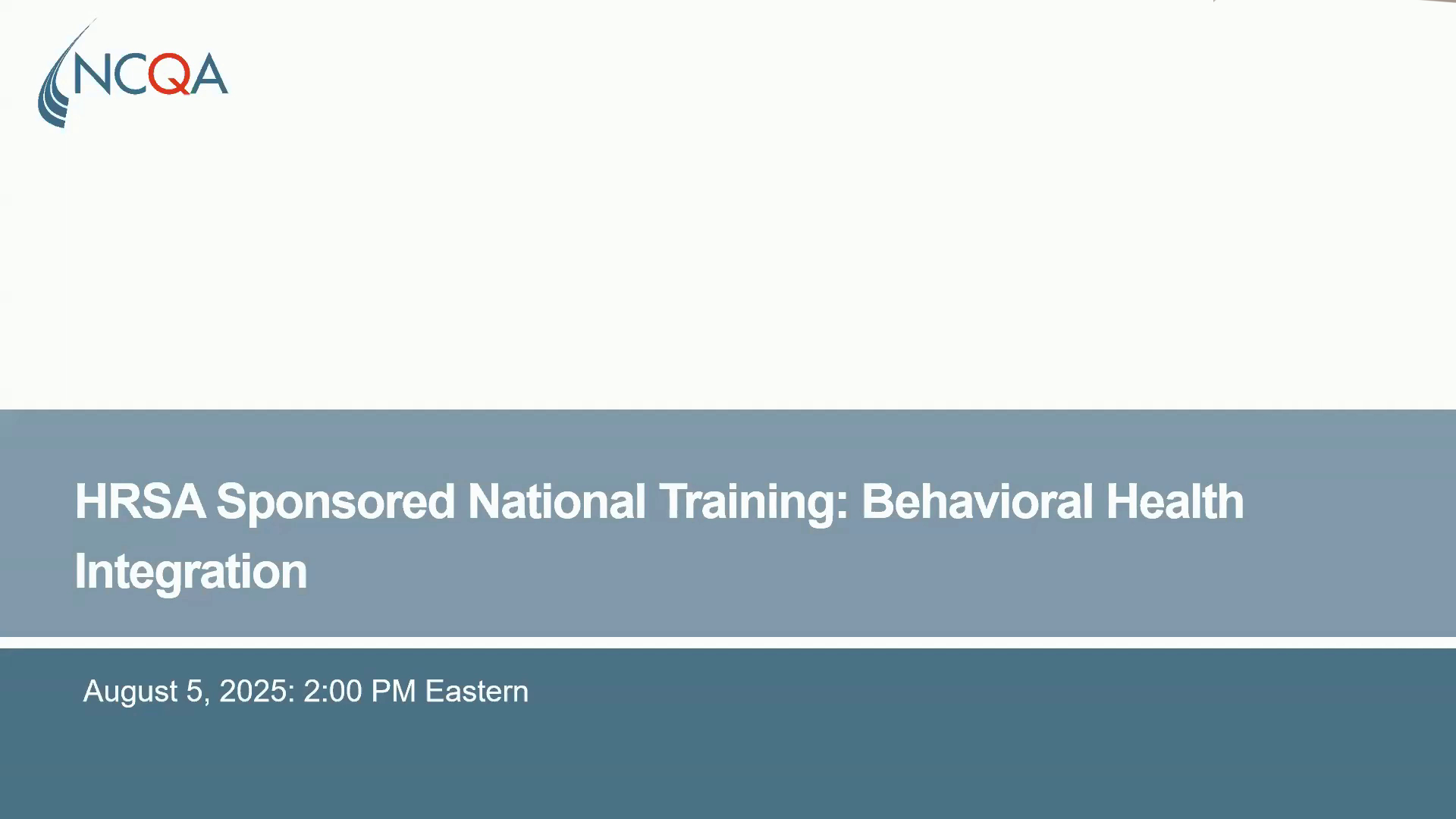 Behavioral Health Integration Ncqa